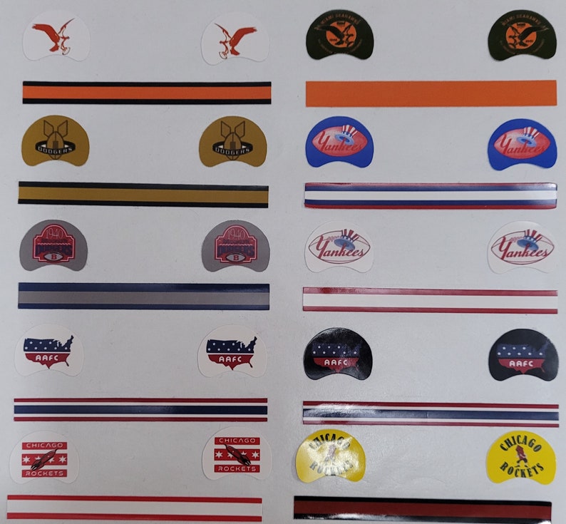 Full Set of AAFC Gumball Football Helmet Logos - Etsy