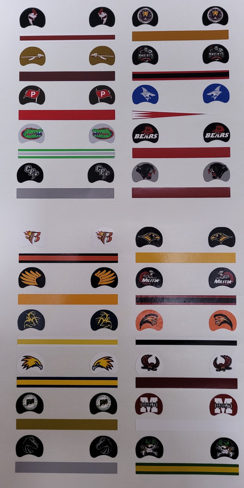 Full Set of Major League Football Gumball Helmet Decals - Etsy