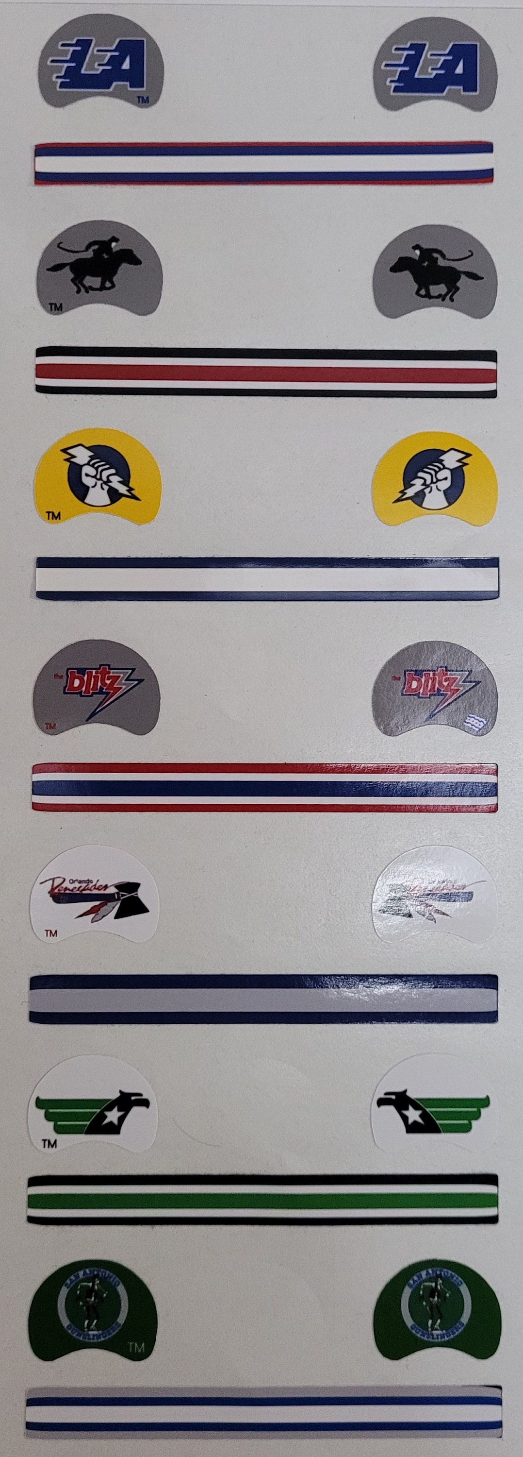 Full Set of USFL Gumball Decals for Vintage Gumball Mini Helmets - Etsy