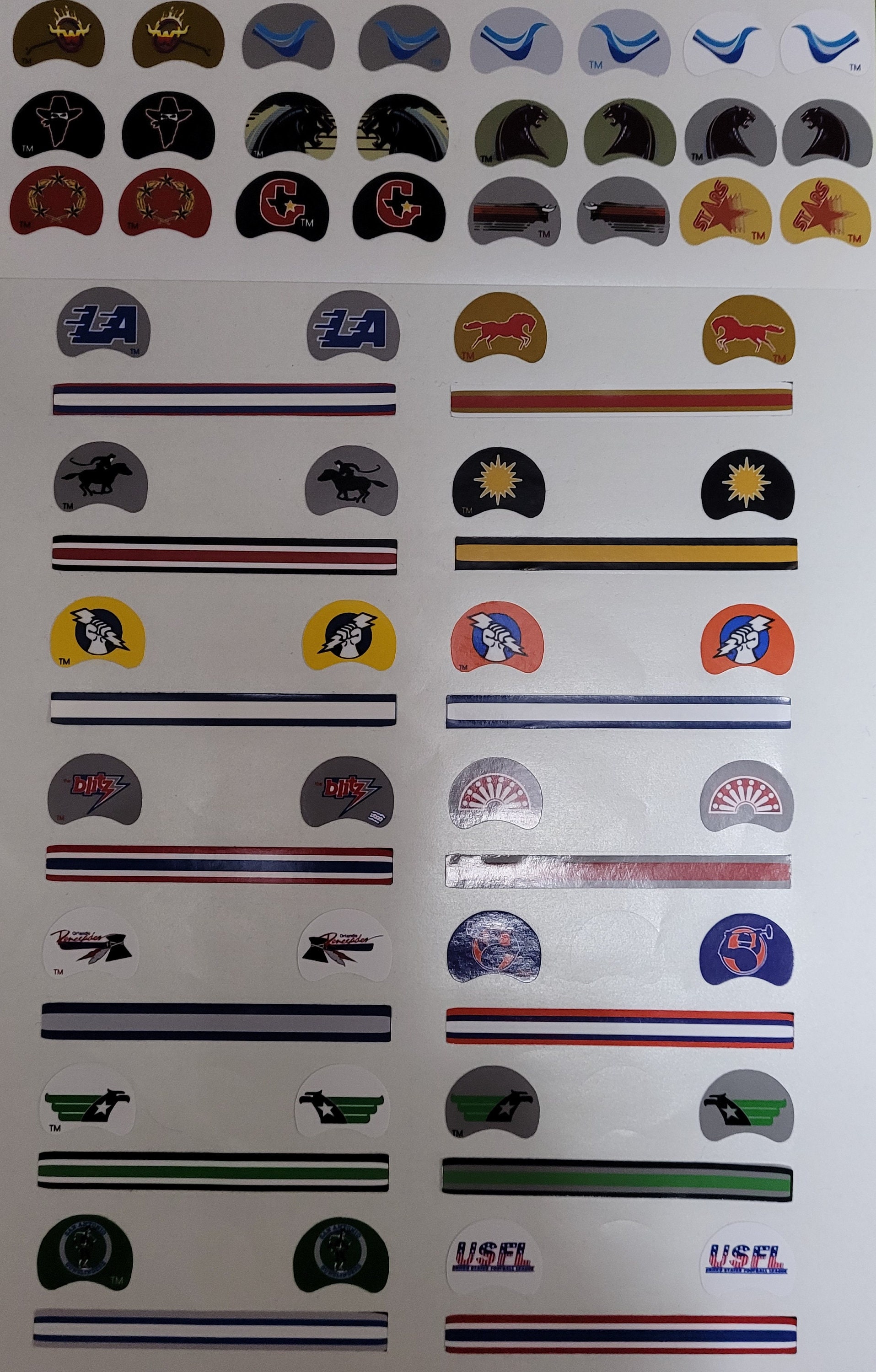 Full Set of USFL Gumball Decals for Vintage Gumball Mini Helmets - Etsy
