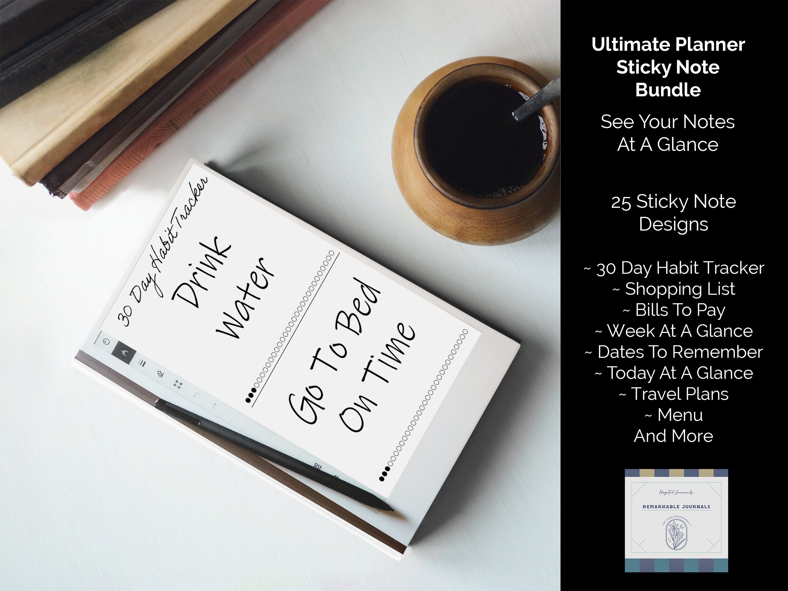 Ultimate Planner Sticky Note Bundle for Remarkable 2 25 Pack - Etsy