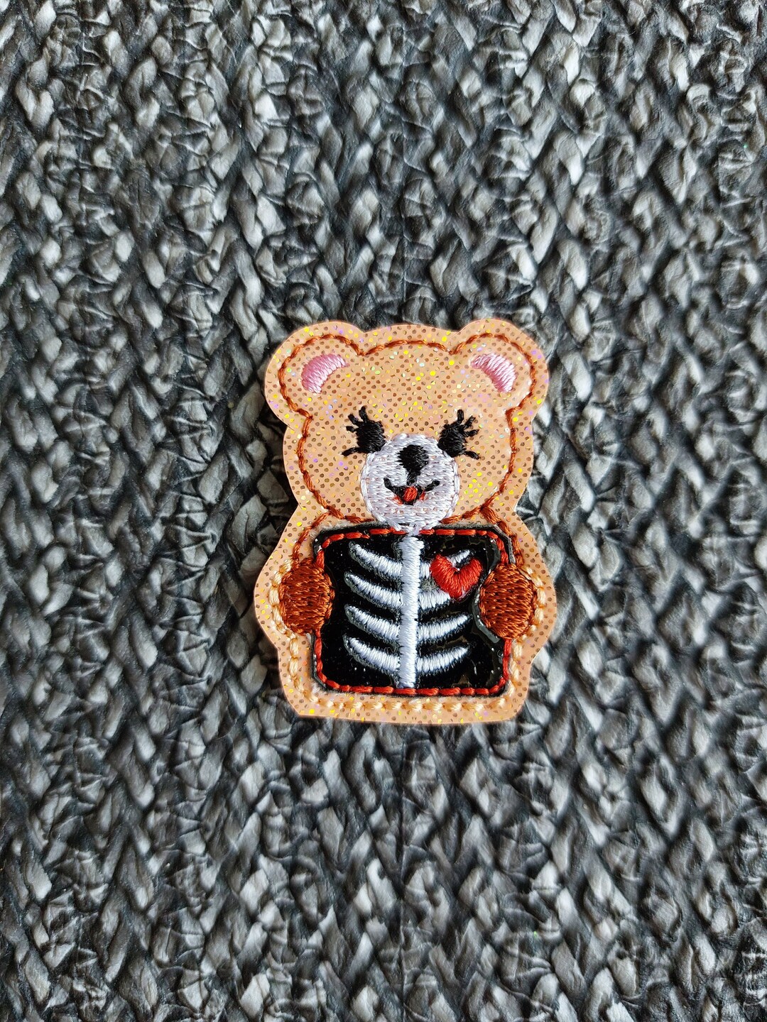 X-ray Bear Feltie Embroidered on Vinyl Perfect for Hair Bows ...