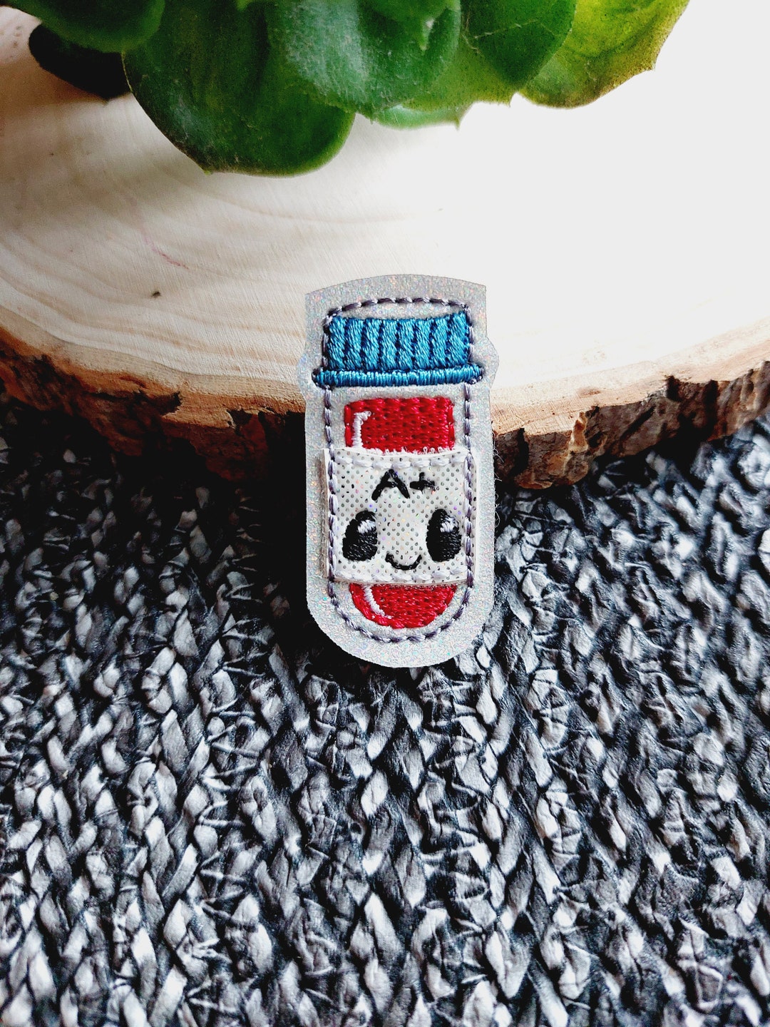 Test Tube Embroidered on Vinyl Perfect for Hair Bows, Embellishment ...