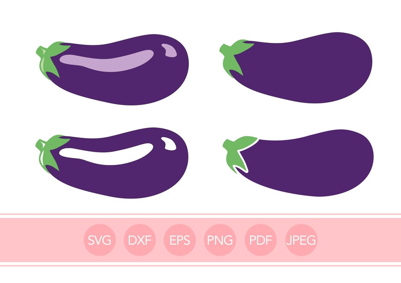 Aubergine Svg, Dxf, Eps, Pdf, Png, Jpeg Cut File for Cricut, Silhouette ...
