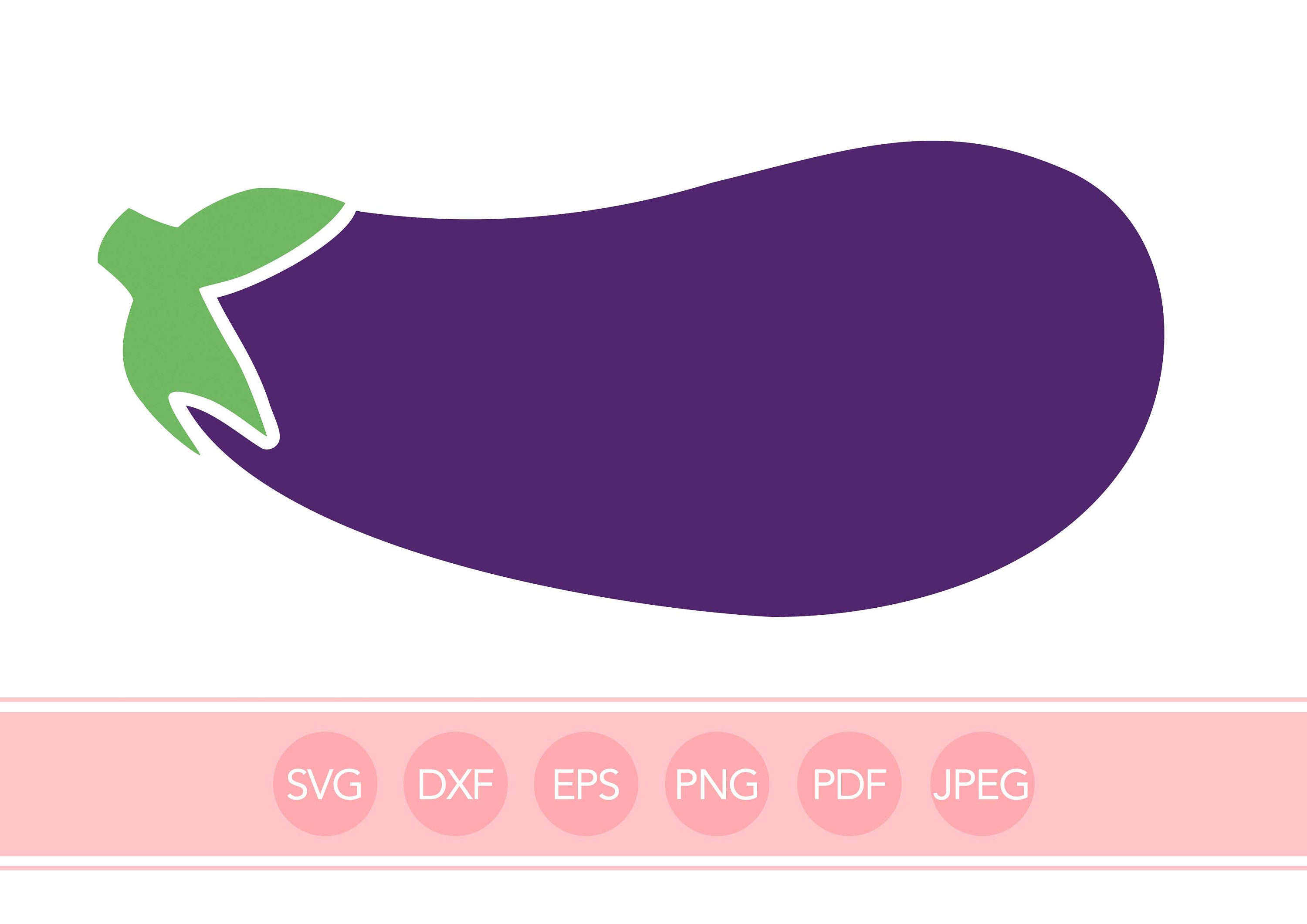 Aubergine Svg, Dxf, Eps, Pdf, Png, Jpeg Cut File for Cricut, Silhouette ...
