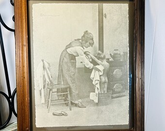 Vintage Mother & Daughter Framed Print R. Hendrickson - Etsy