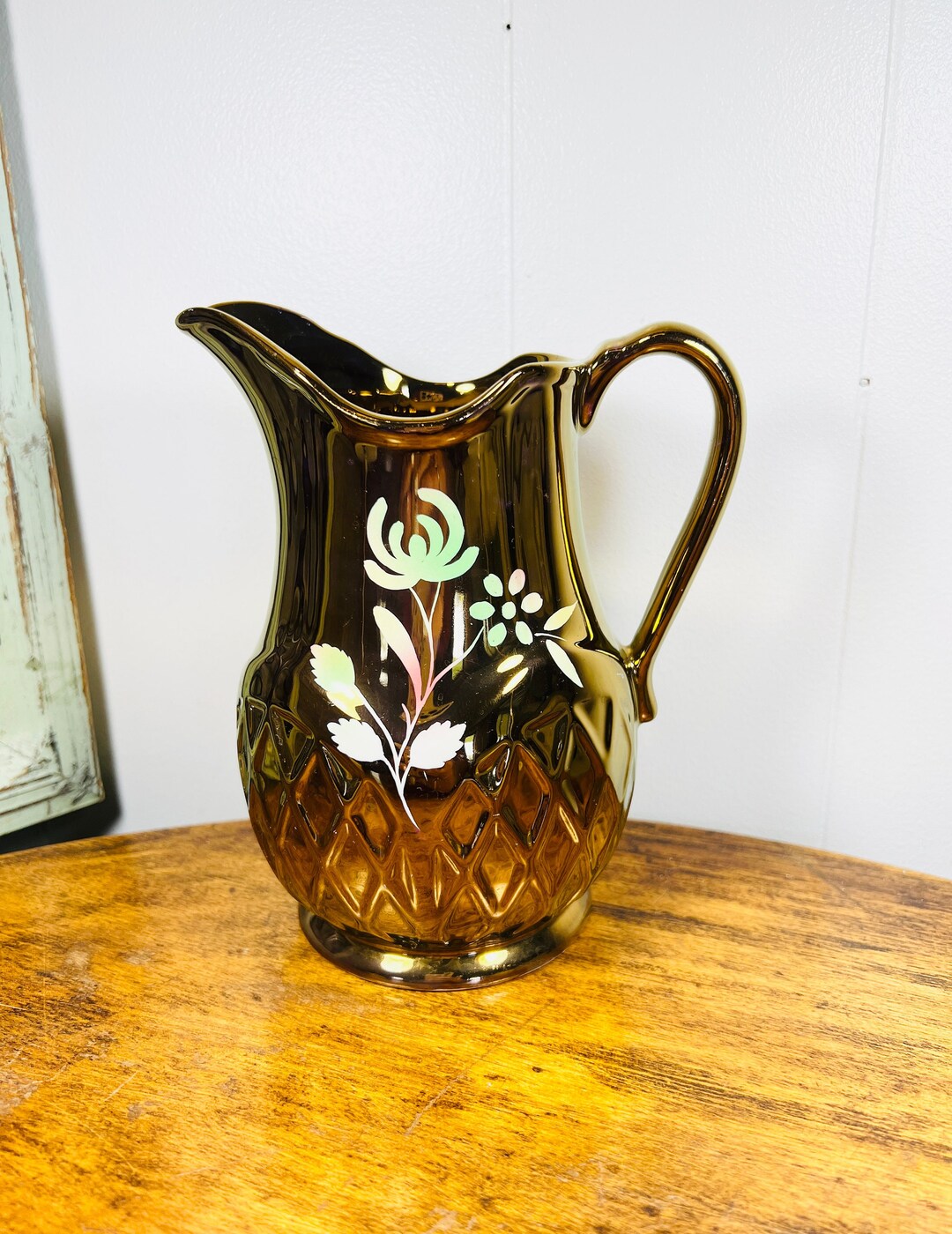 Wade England Porcelain Pitcher, Gold or Copper Lustreware, Jug, Circa ...