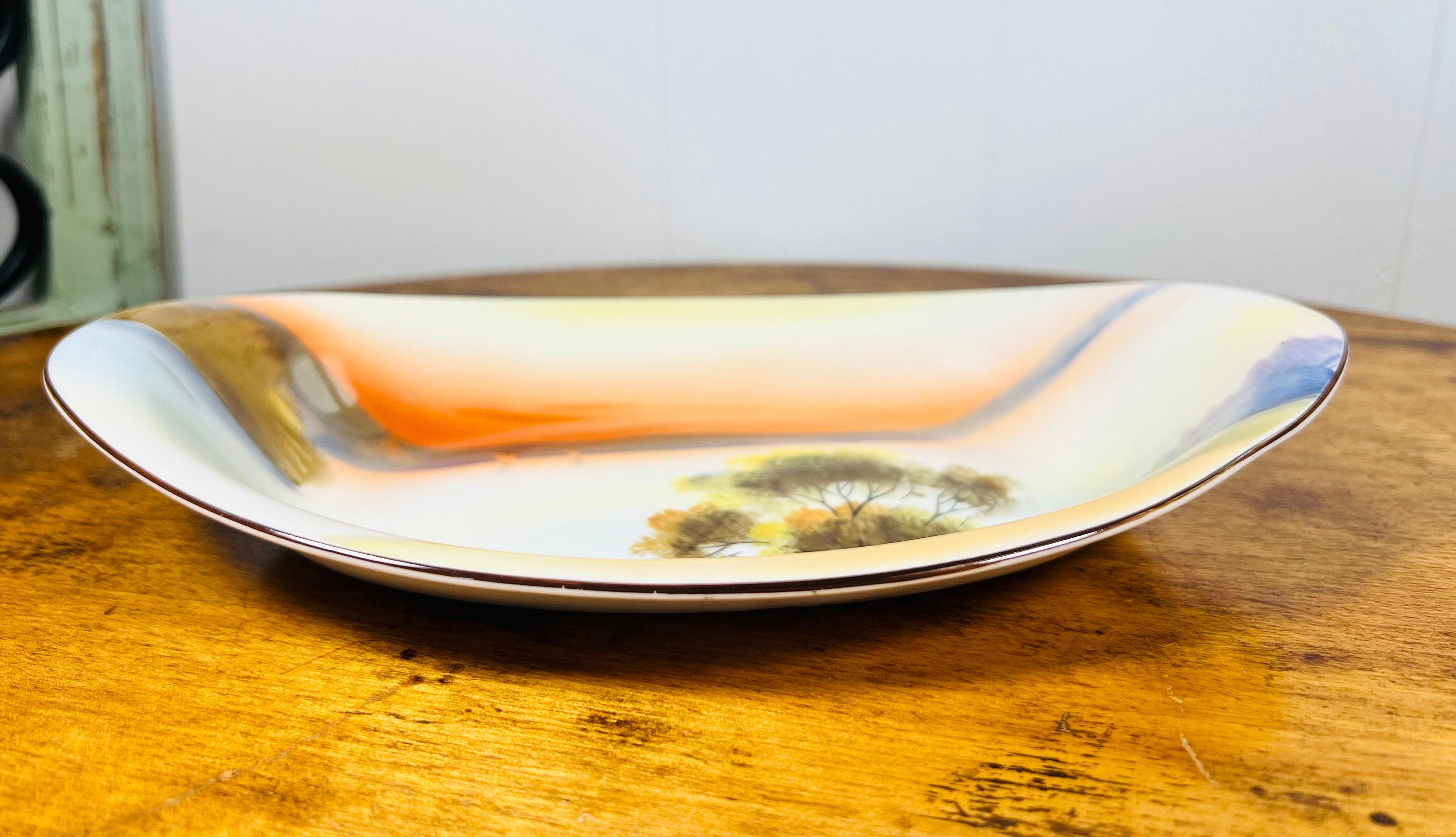 Antique Morimura Noritake Hand Painted Dish, Landscape Pattern, 1920's ...