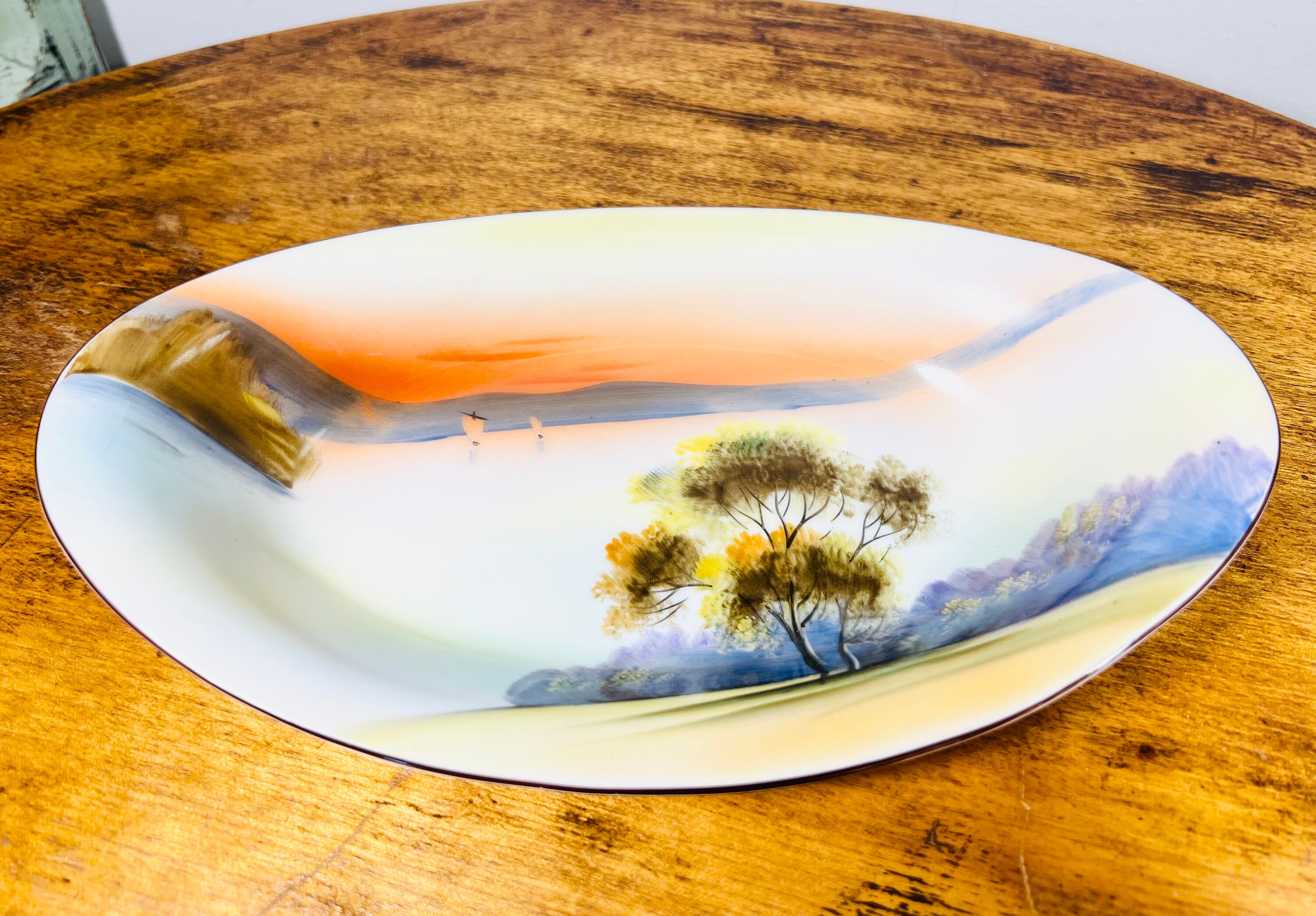 Antique Morimura Noritake Hand Painted Dish, Landscape Pattern, 1920's ...