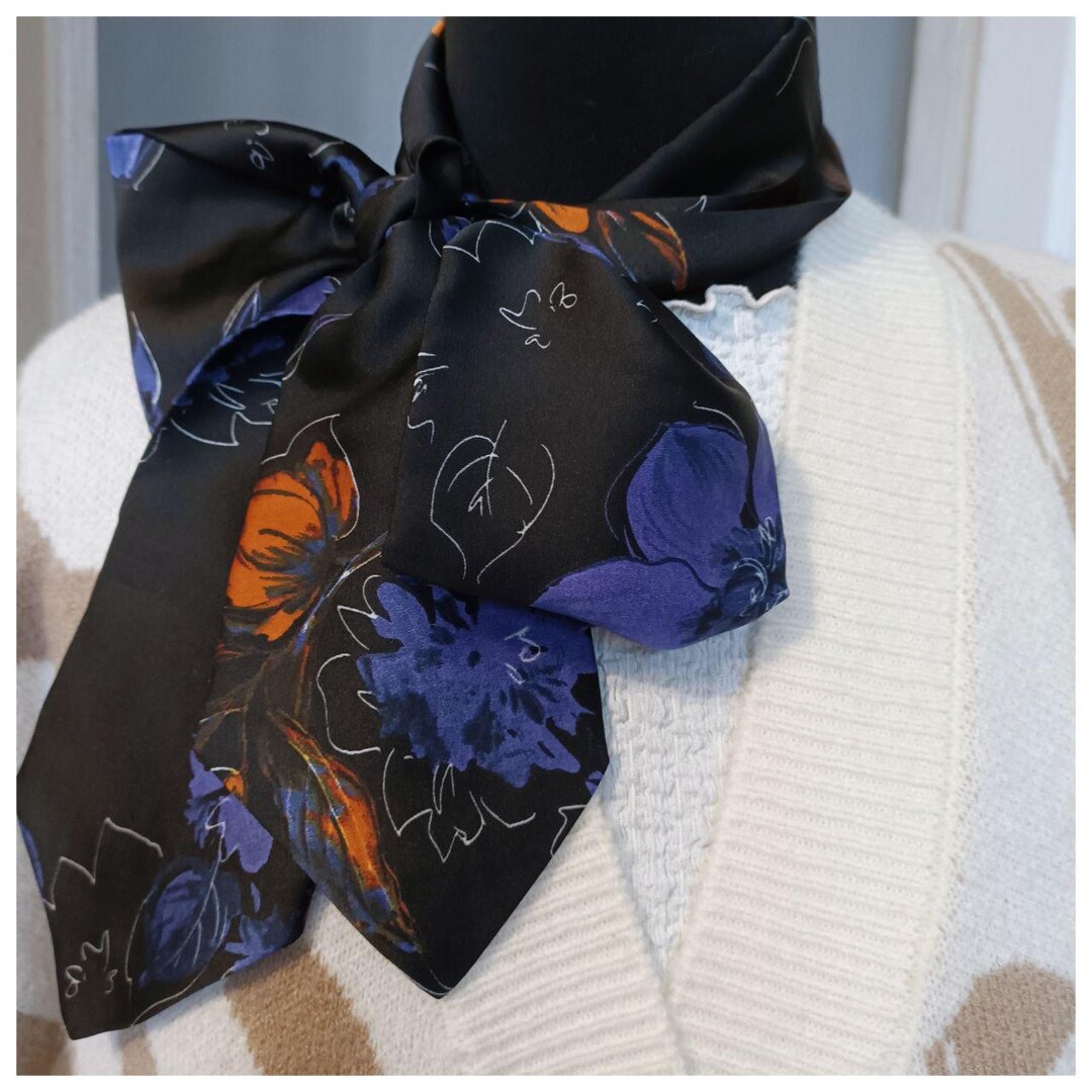 Womens Silk Scarf, Neckerchief, Tie. Abstract Print. Handmade. - Etsy