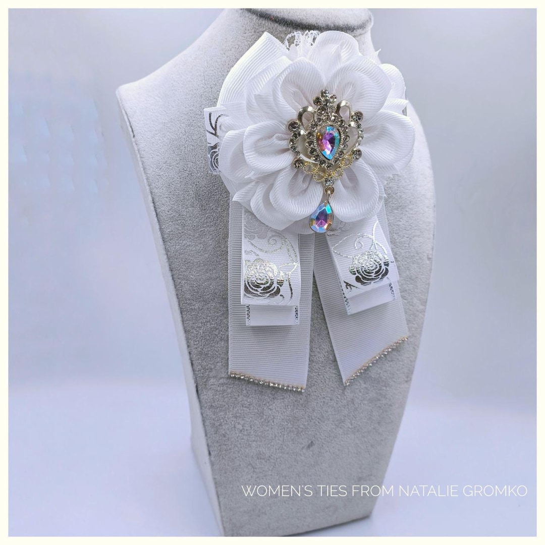 Women's Tie. Tie-bow. Decorated With a Brooch. Handmade. - Etsy