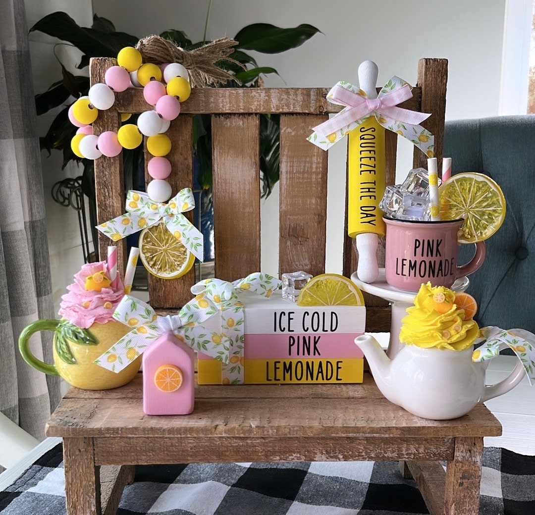 Pink Lemonade / Squeeze the Day / Tier Tray Decor / Summer Decor ...
