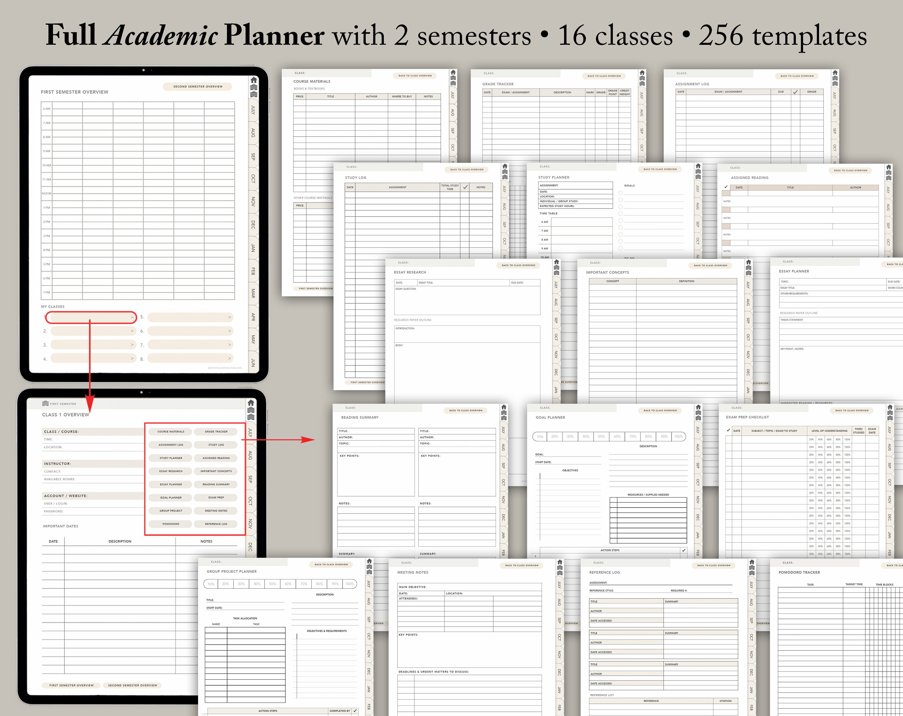 Student Planner, 2023-2024, College Planner, Academic, Digital Planner ...