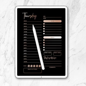 Digital Daily Planner - Dark Mode, Weekly Planning, Undated Daily ...