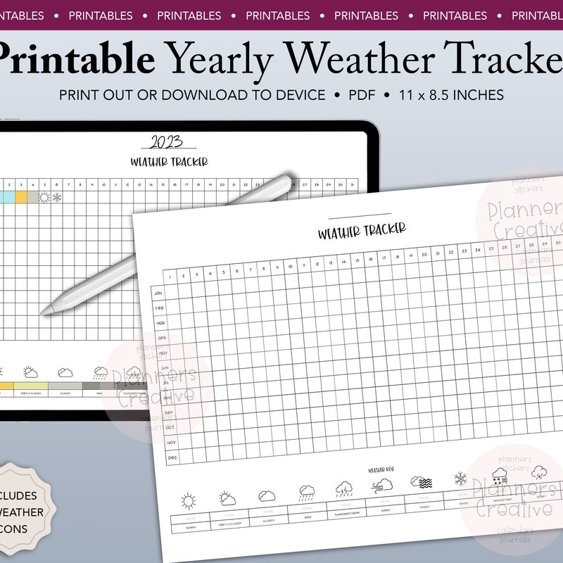 Weather Tracker Bullet Journal - Etsy