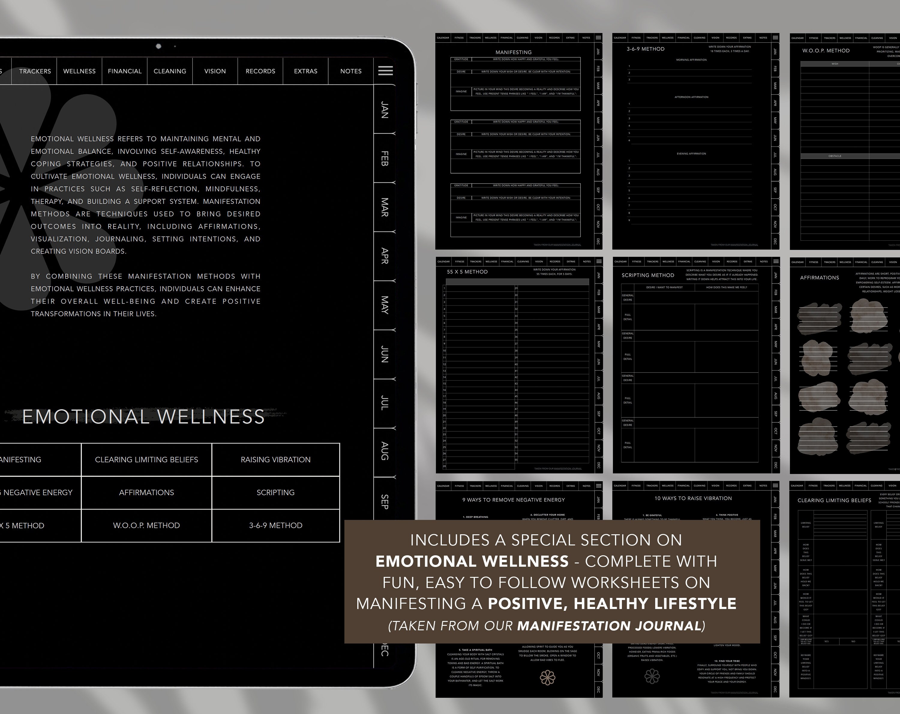 Undated Dark Mode Digital Planner for Goodnotes & Notability, iPad ...