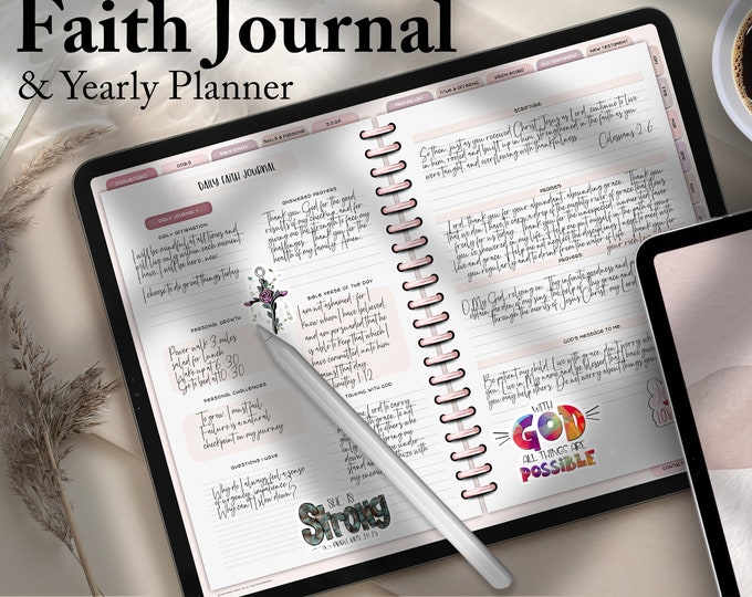 Faith Planner, Christian Planner, Daily Prayer Journal, Digital Bible ...