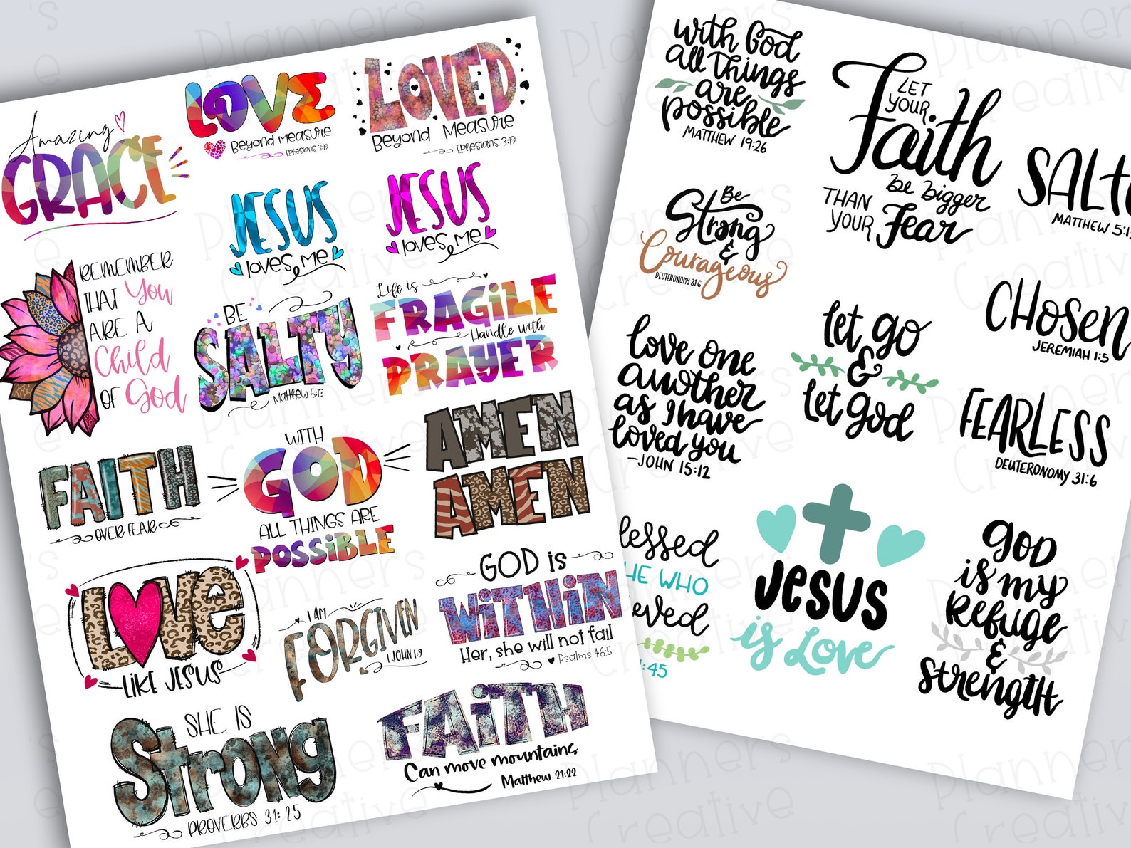 Digital Faith Stickers, Devotional Stickers, Faith Journal, Scripture ...