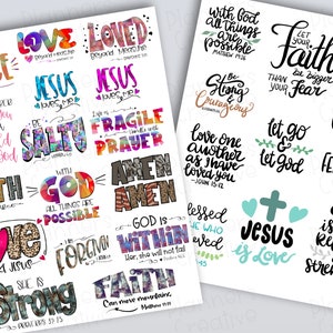 Digital Faith Stickers, Devotional Stickers, Faith Journal, Scripture ...