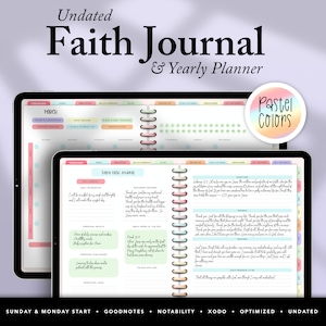 Christian Planner, Faith Journal, Daily Prayer Journal, Undated Bible ...