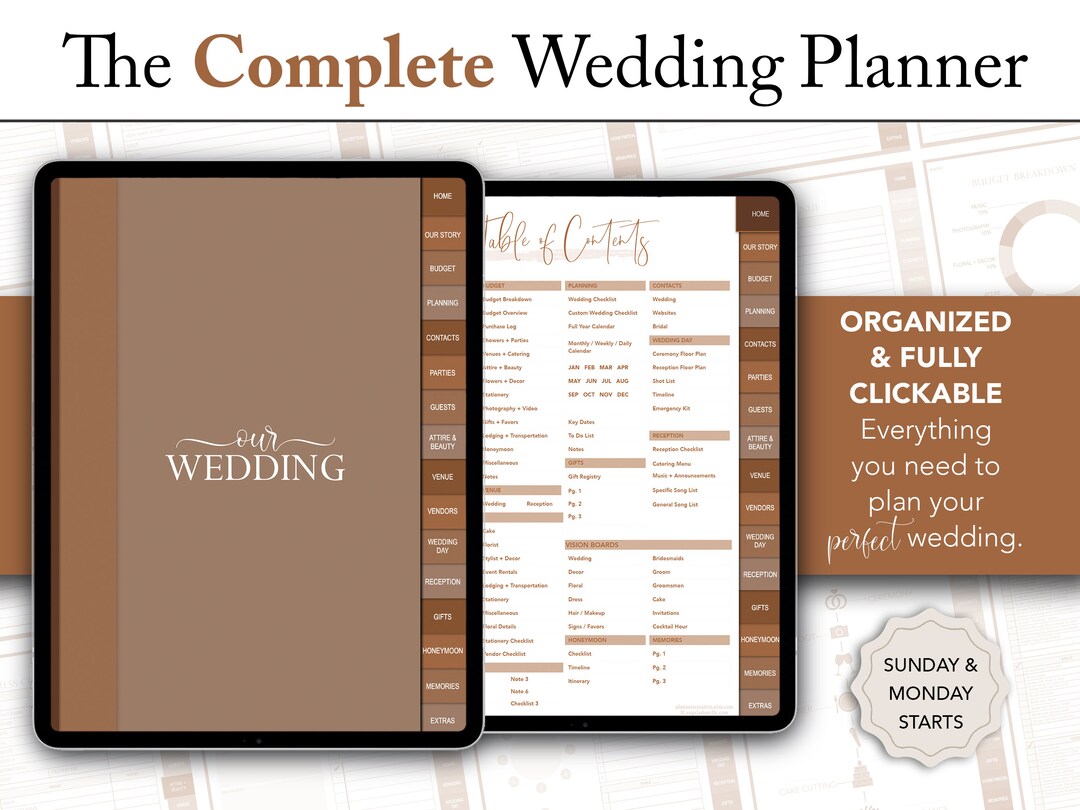 Digital Wedding Planner Wedding Digital Download Wedding - Etsy