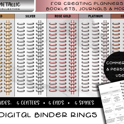 Digital Planner Rings for Binder Png 3D Rainbow Rings - Etsy