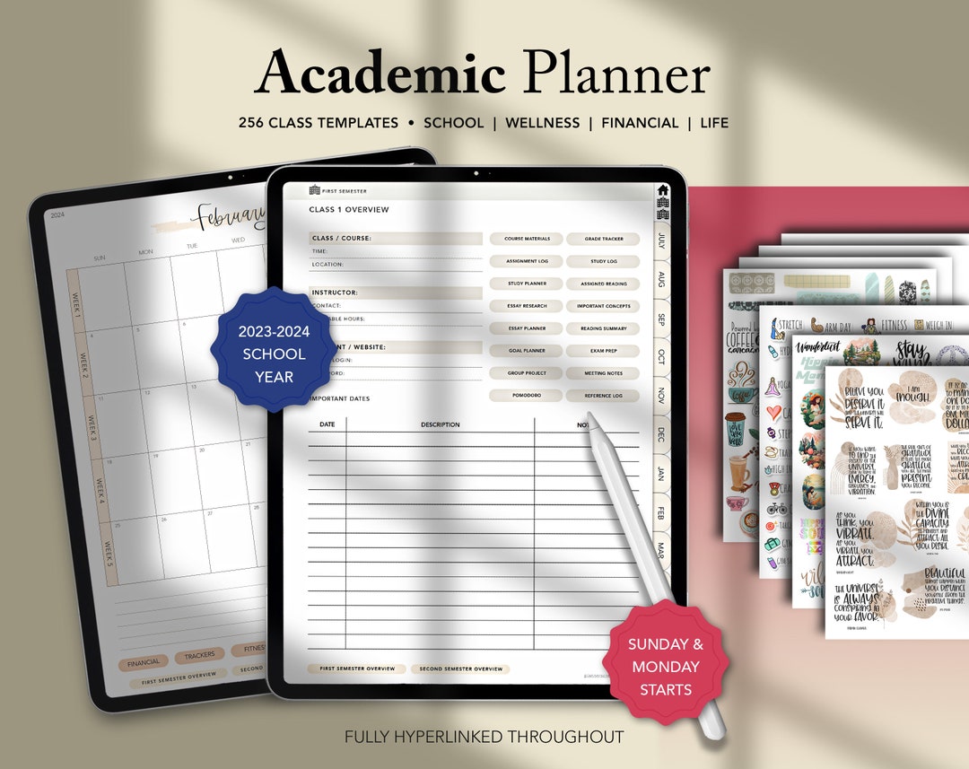 Student Planner, 2023-2024, College Planner, Academic, Digital Planner ...