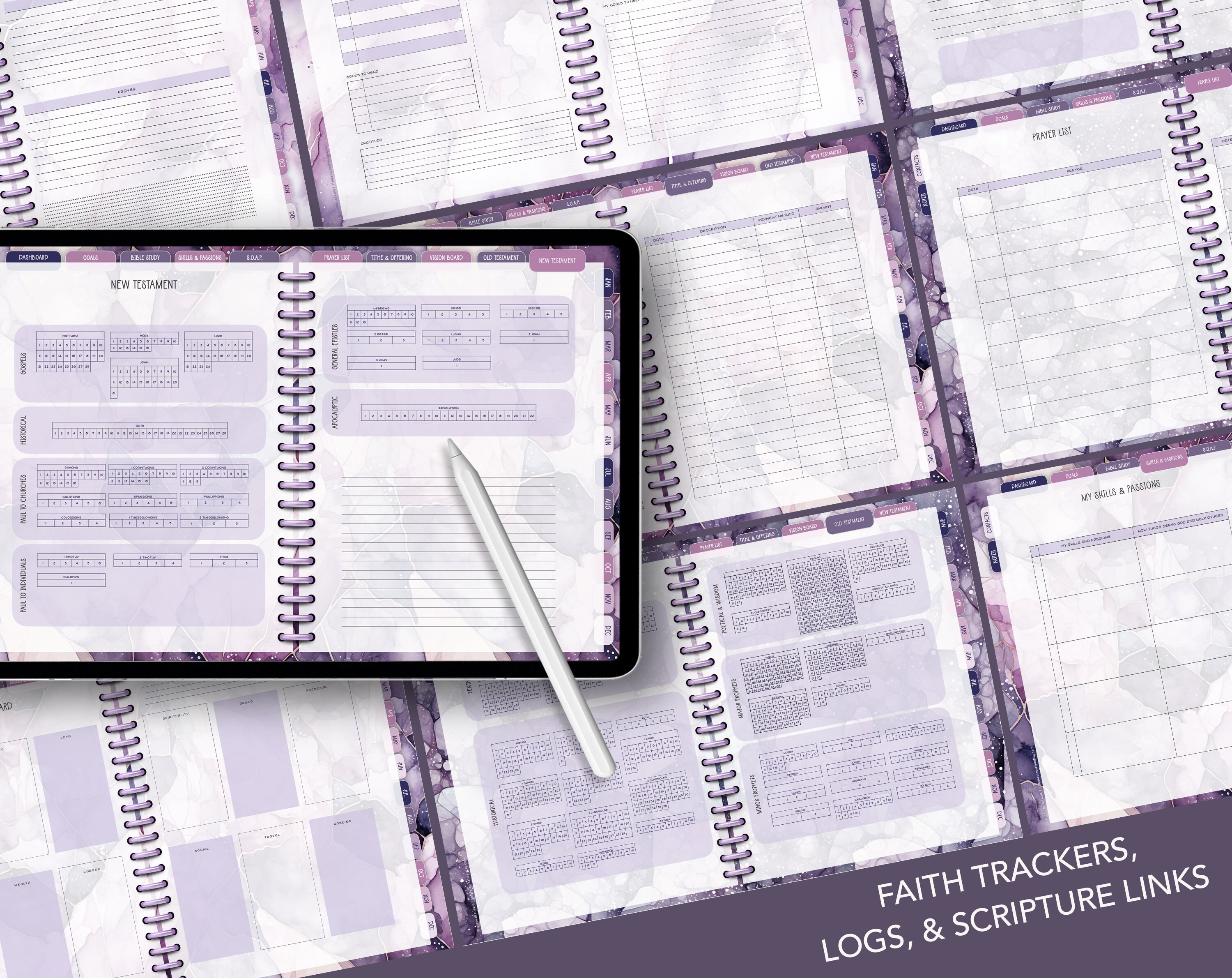 UNDATED Faith Planner, Christian Planner, Daily Prayer Journal, Bible ...