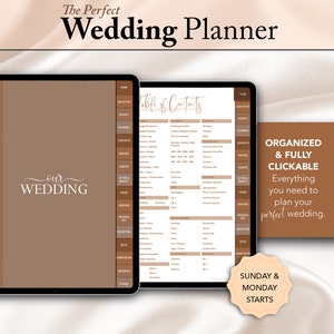 Digital Wedding Planner, Wedding Digital Download, Wedding Planner PDF ...