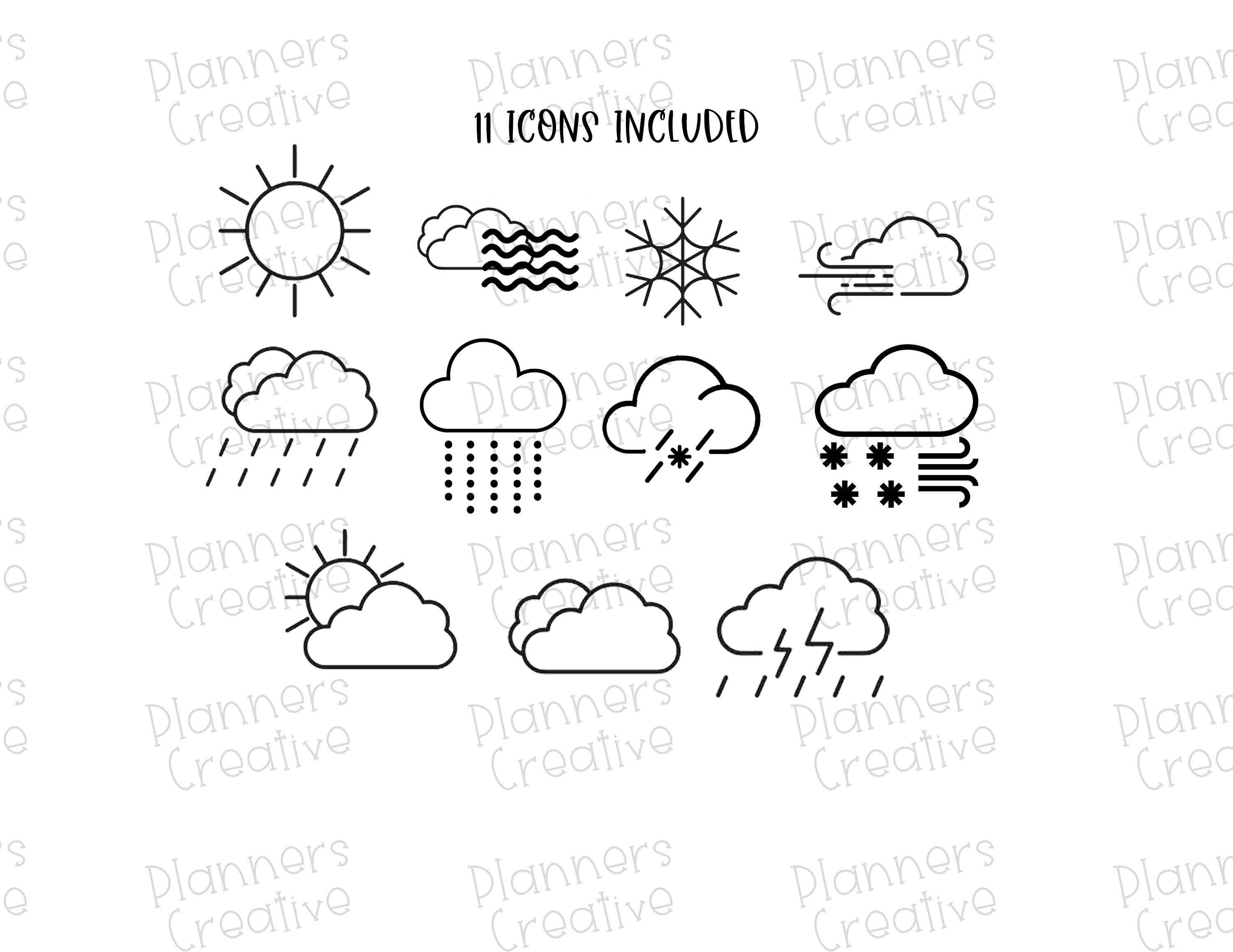 Weather Tracker Printable, Weather Icons, Weather Worksheet, Weather ...