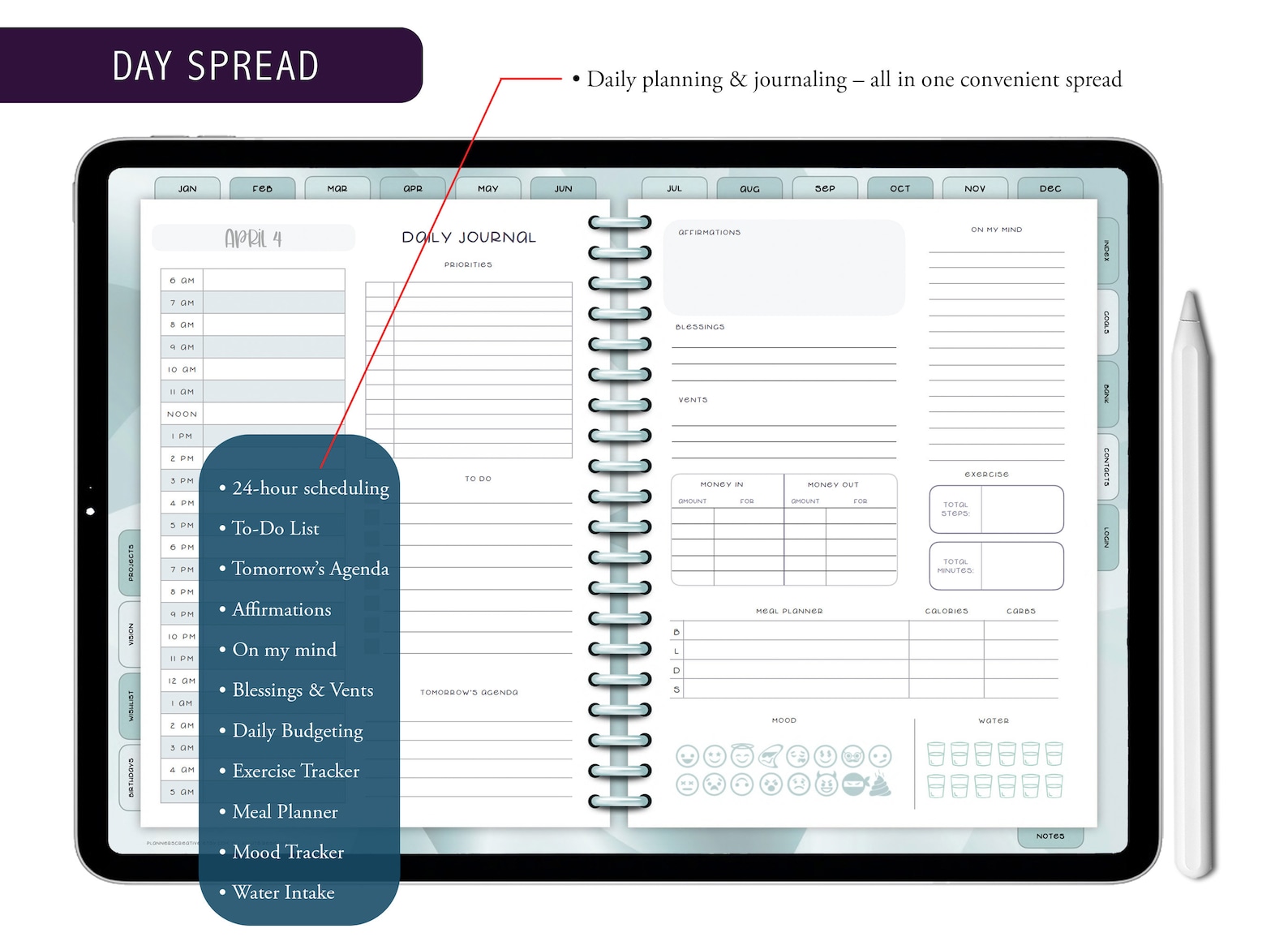 Undated Digital Planner Goodnotes Planner, Notability Mac iPad Planner ...