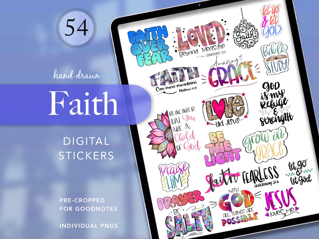 Digital Faith Stickers, Devotional Stickers, Faith Journal, Scripture ...