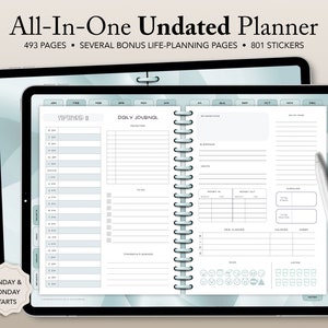 Undated Digital Planner - Goodnotes Planner, Notability Mac iPad ...