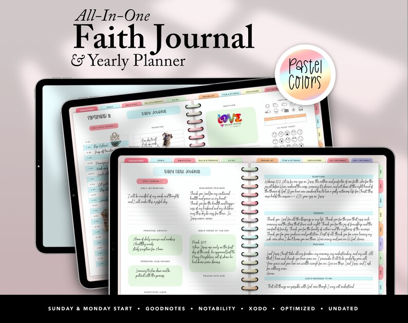 Undated Faith Journal, Christian Planner, Daily Prayer Journal, Undated ...