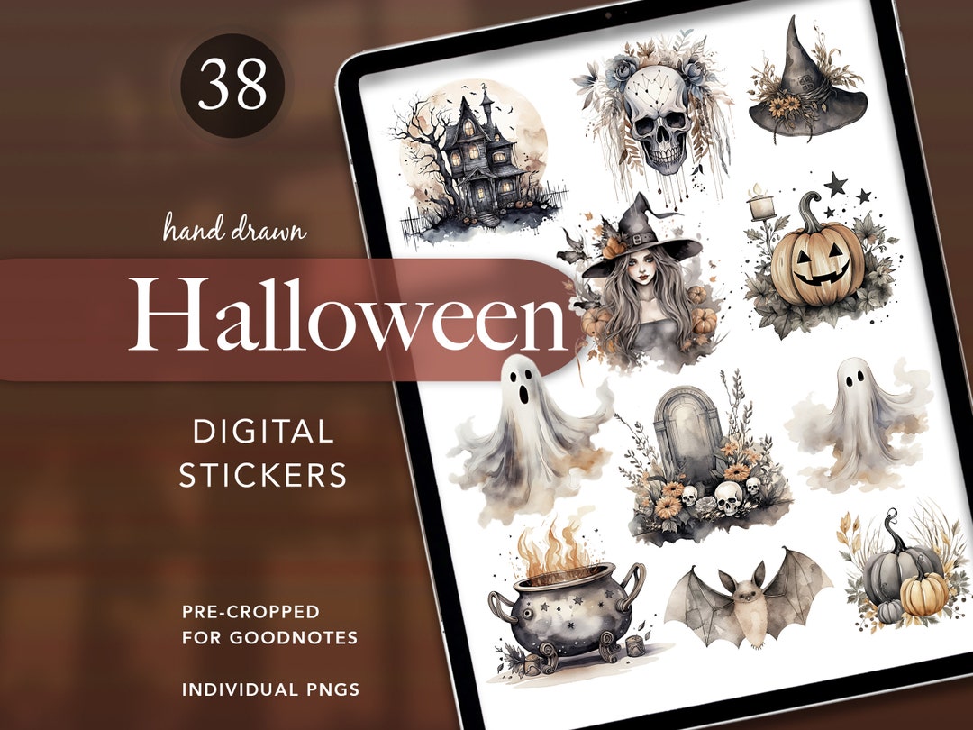 Halloween Digital Stickers for Goodnotes, Digital Planner Stickers ...