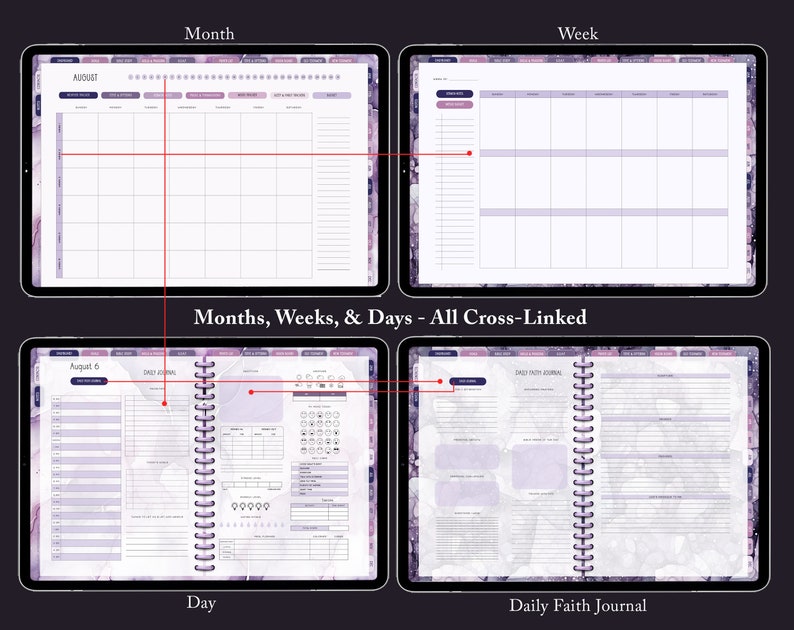 UNDATED Faith Planner, Christian Planner, Daily Prayer Journal, Bible ...