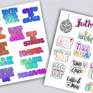 Digital Faith Stickers, Devotional Stickers, Faith Journal, Scripture ...