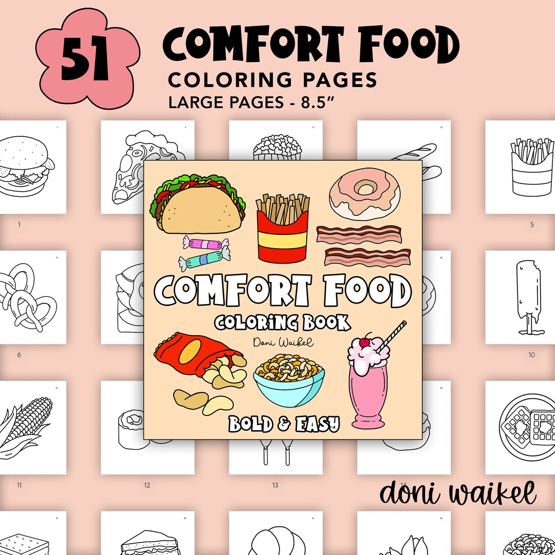 Comfort Food Coloring Pages | 51 Pages | Instant Download PDF - Etsy