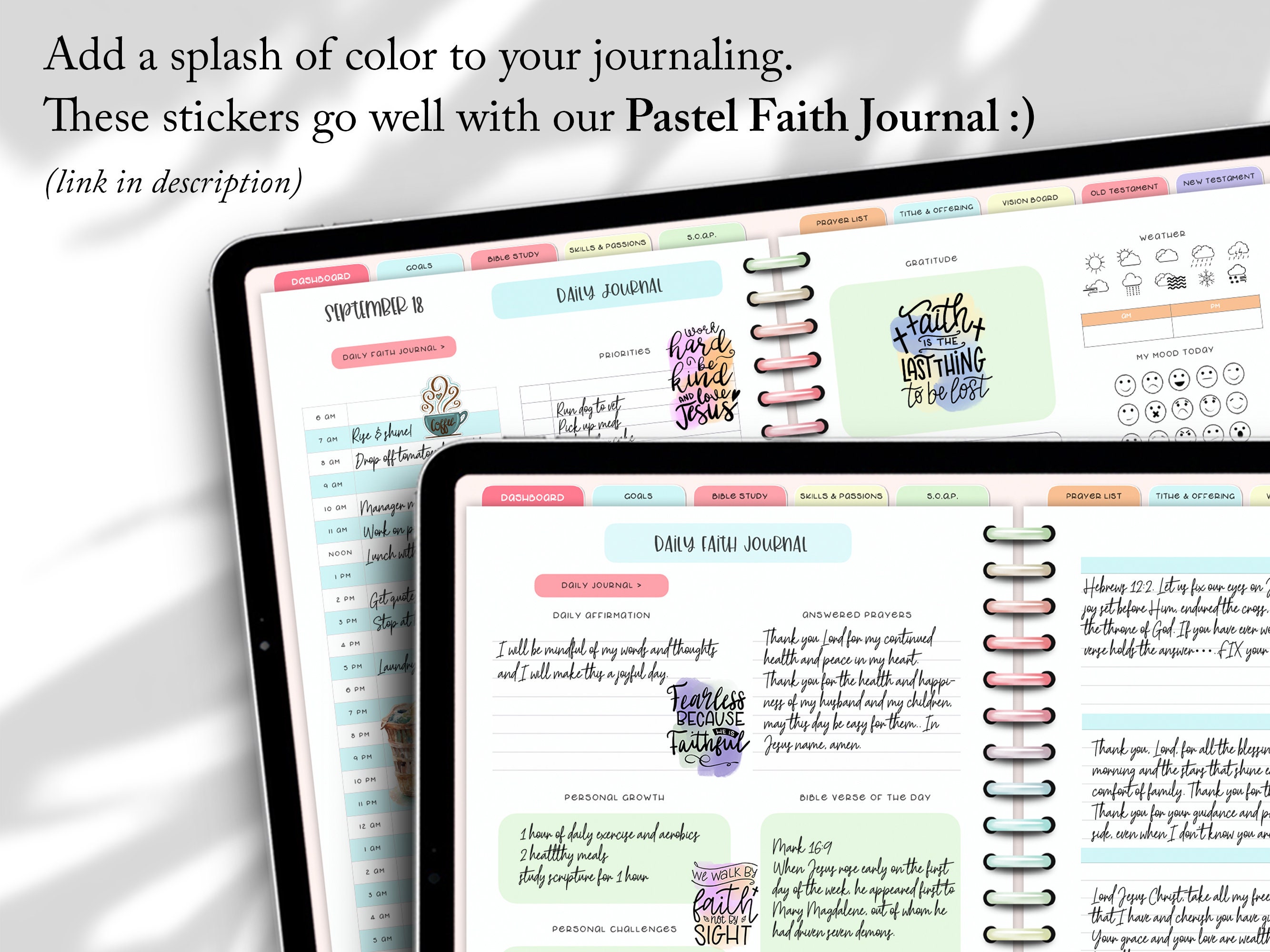 Faith Quotes Digital Stickers, Bible Journal Stickers, Cute Christian ...