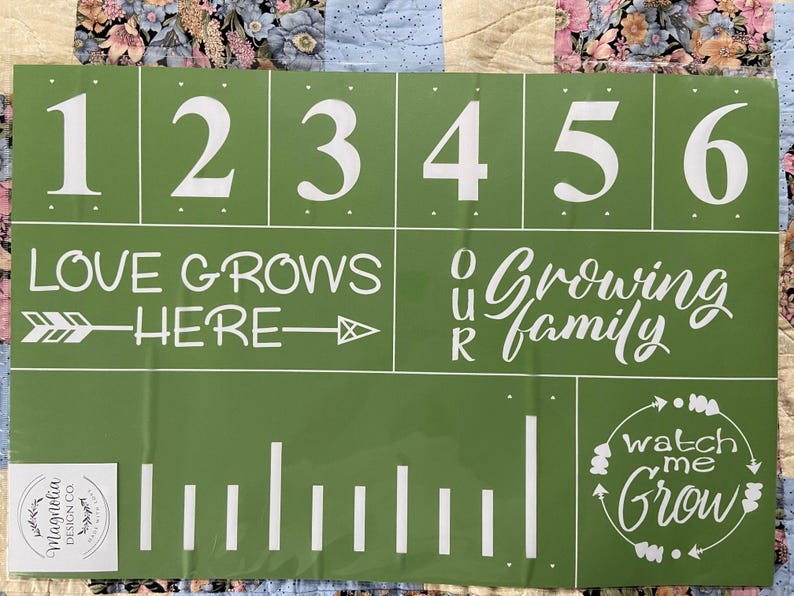 Magnolia Design Co - Growth Chart 12 X 18 Adhesive Reusable Stencil - Etsy