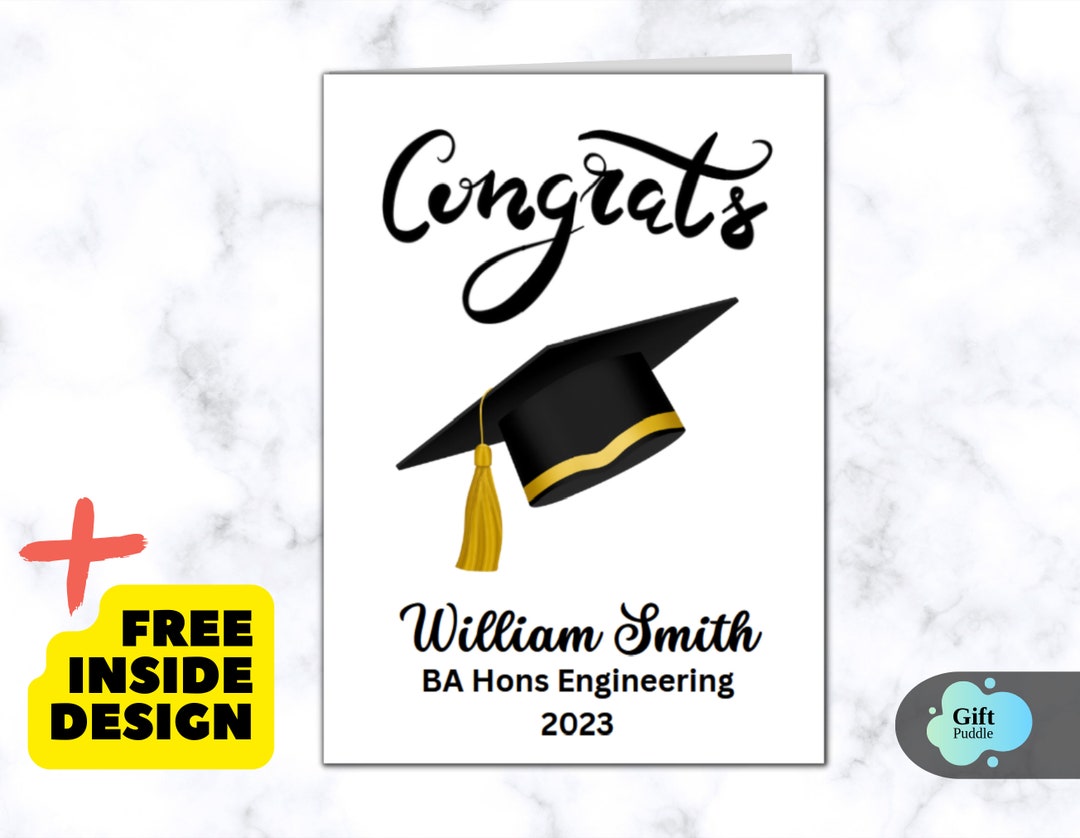 Graduation Card - Personalised University, College, School Student ...