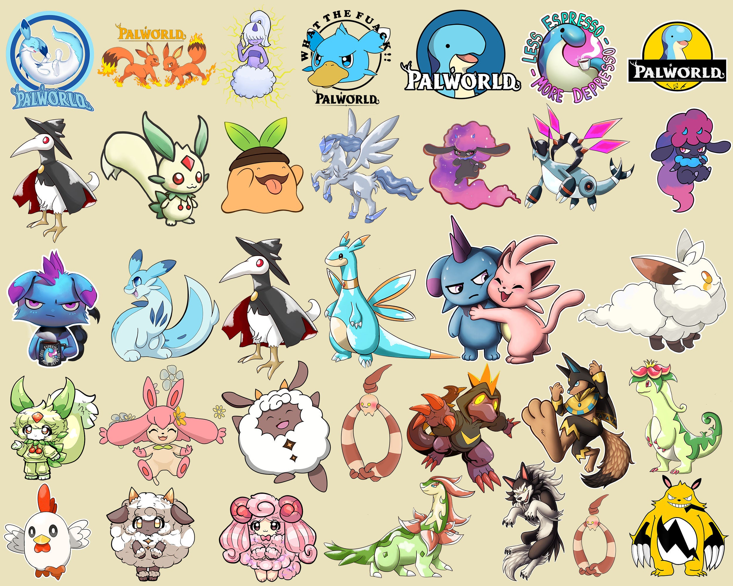 Palworld Bundle Png Files, Palworld for Prints, Palworld Stickers ...