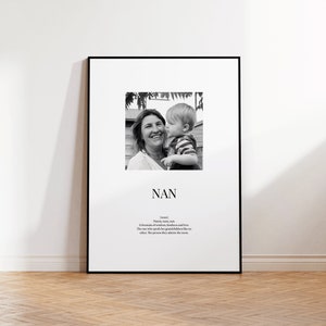 Personalised Nan Definition Print / Personalised Nan Poster ...