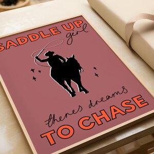 Cowgirl Art Print / Saddle up Print / Western Illustration / Art Print ...