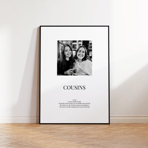 Personalised Cousin Definition Print / Cousins Friend Poster Gift ...