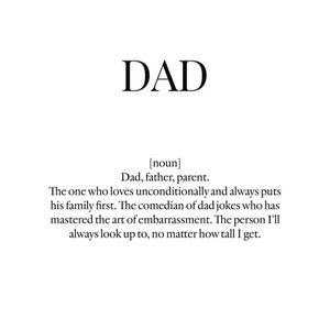 Personalised Dad Father Definition Print / Dad Poster / Personalised ...