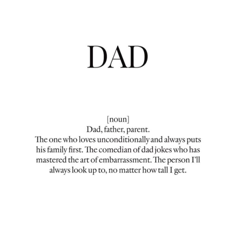 Personalised Dad Father Definition Print / Dad Poster / - Etsy
