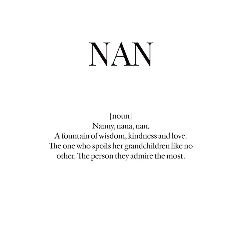 Personalised Nan Definition Print / Personalised Nan Poster ...
