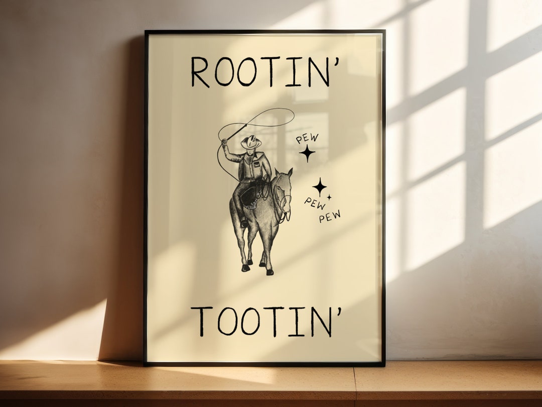Rootin Tootin Cowboy Art Print / Western Illustration / Art Print ...
