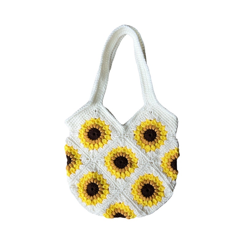 Crochet Sunflower Purse Sunflower Bag Crochet Handbag Crochet Purse ...